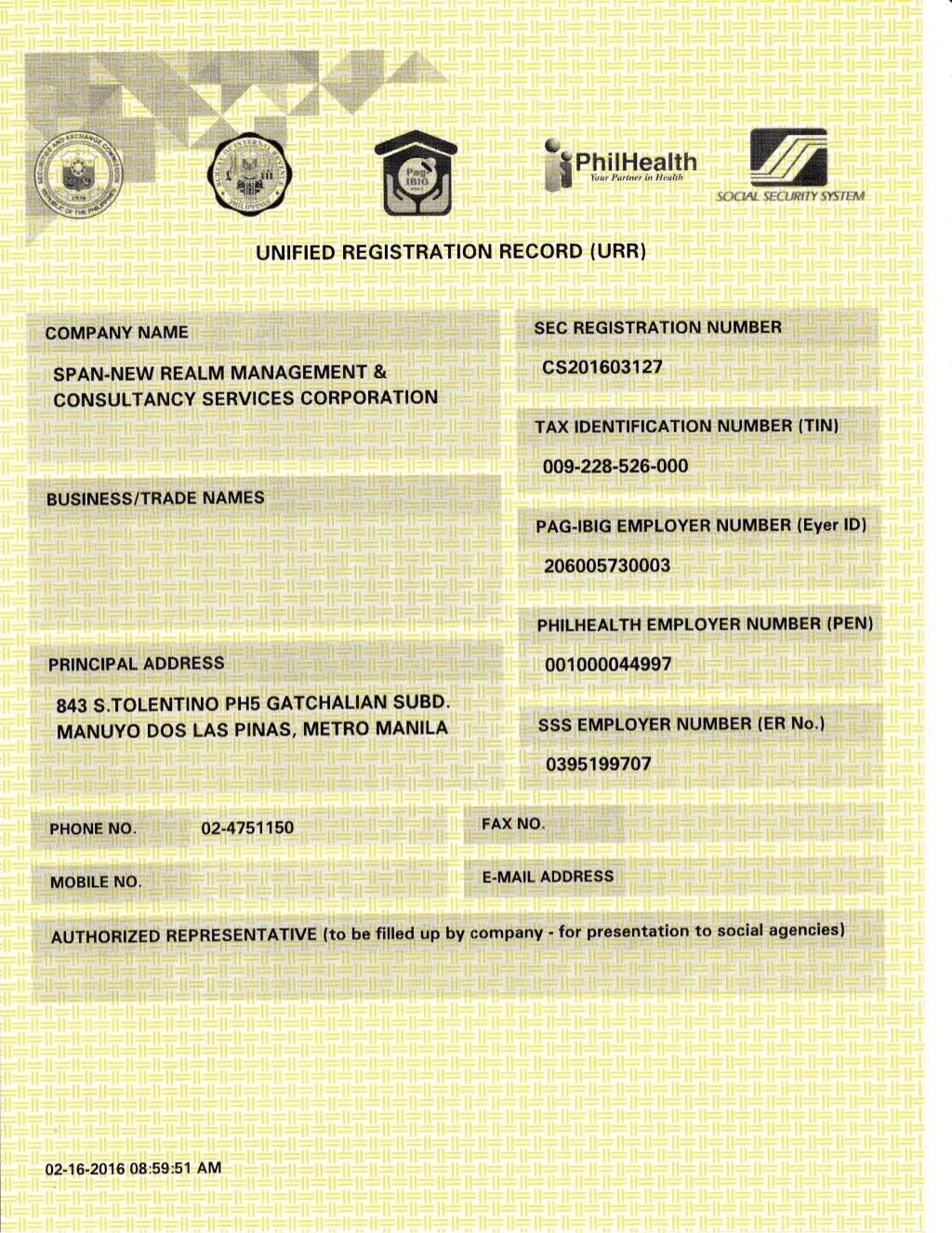 SEC Registration_URR