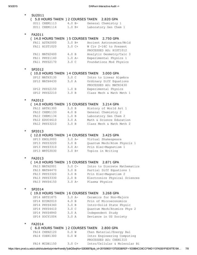 Unofficial transcripts | PDF