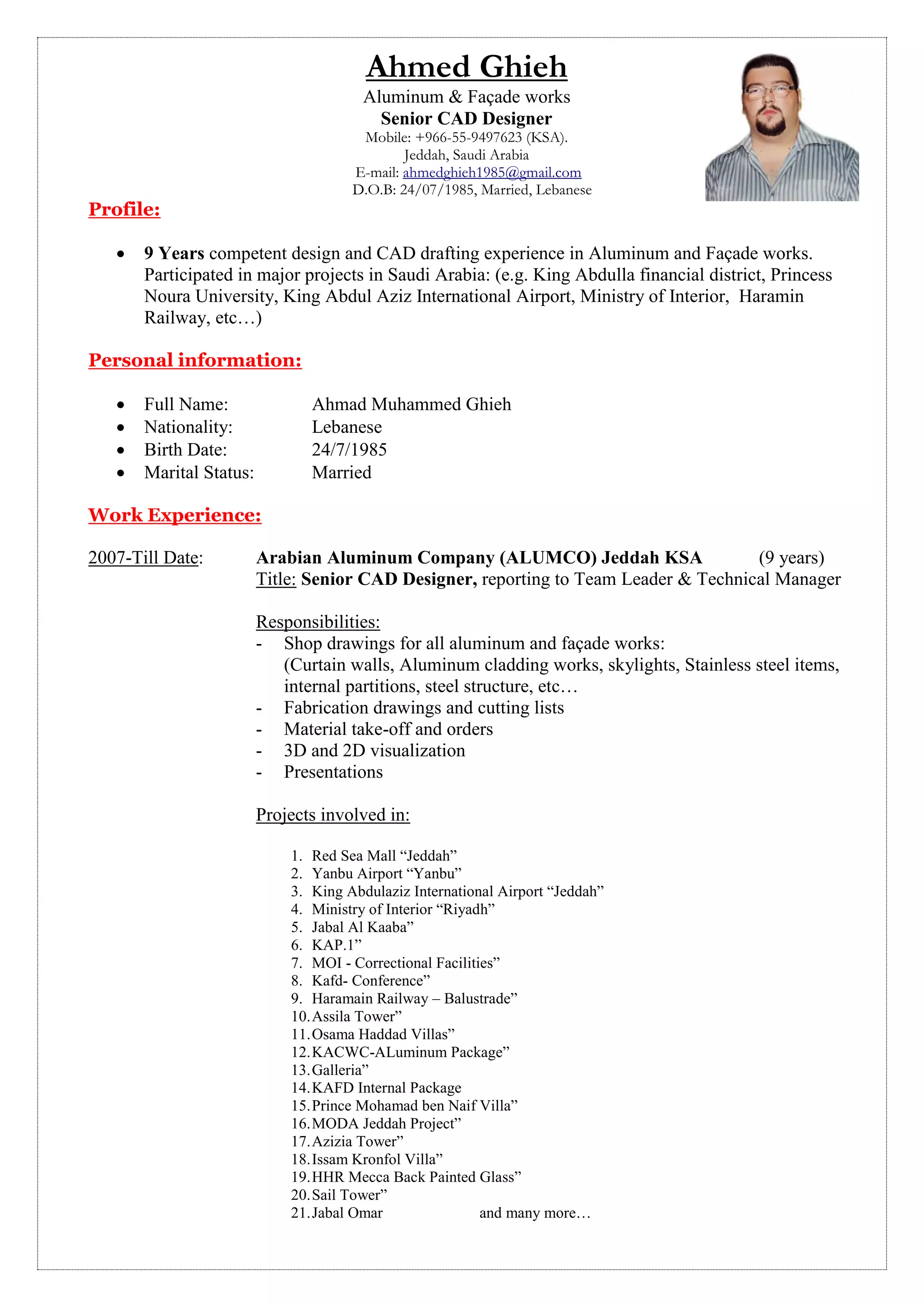 1-ahmed ghieh- CV | PDF