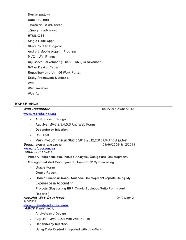 Mohamed Ali CV | DOC | Web Design and HTML | Internet