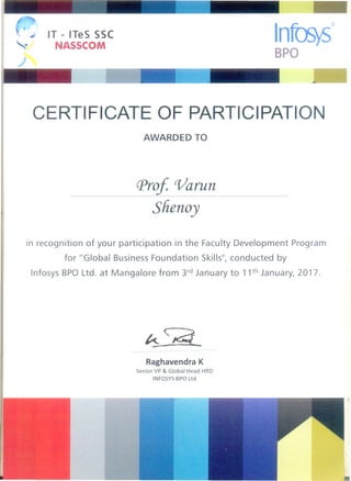 Infosys Course - Global Business Foundation Skills | PDF