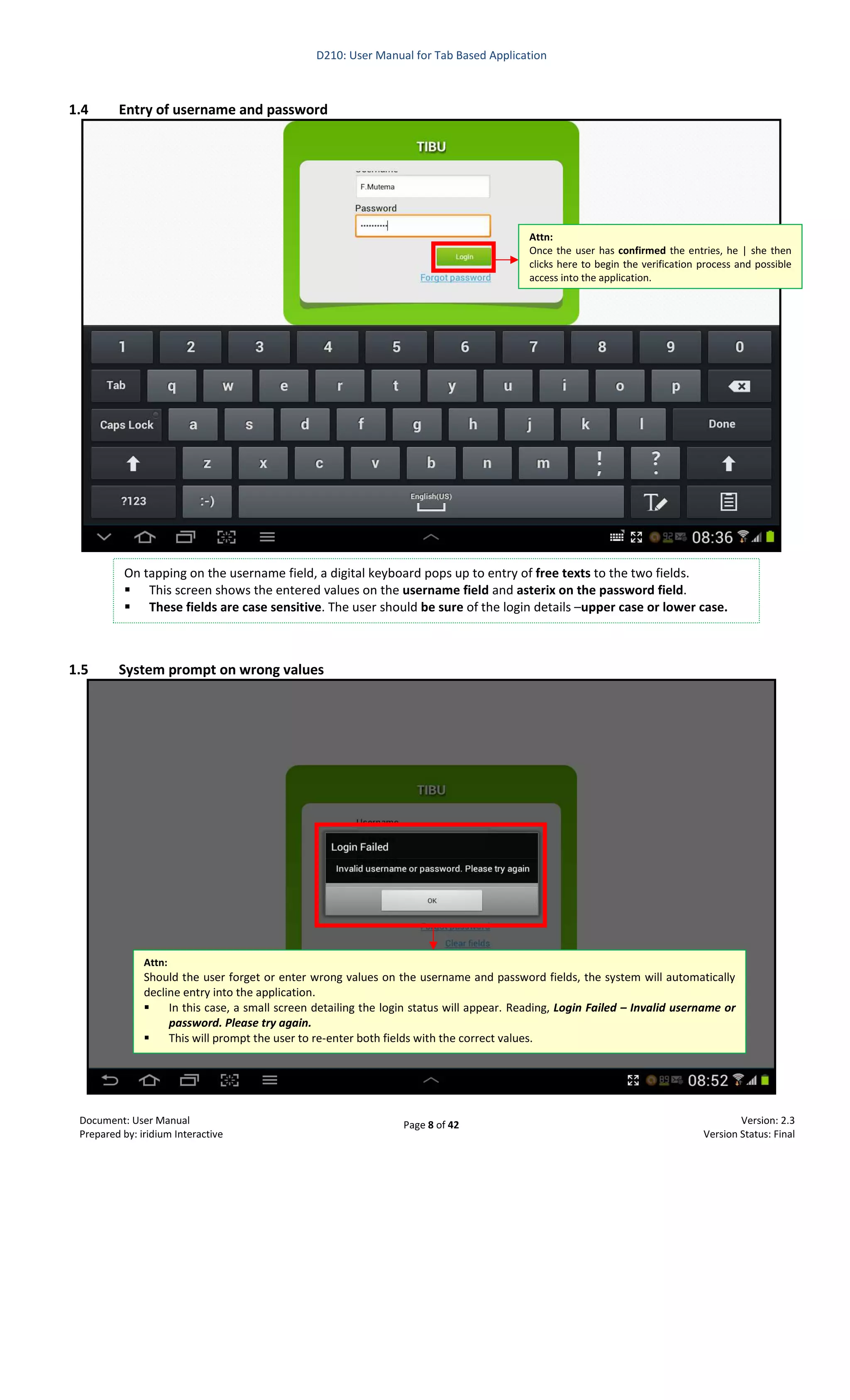 TIBU1_User Manaul_TabApp_Final_v2.0_10Jan13 | PDF | Databases ...