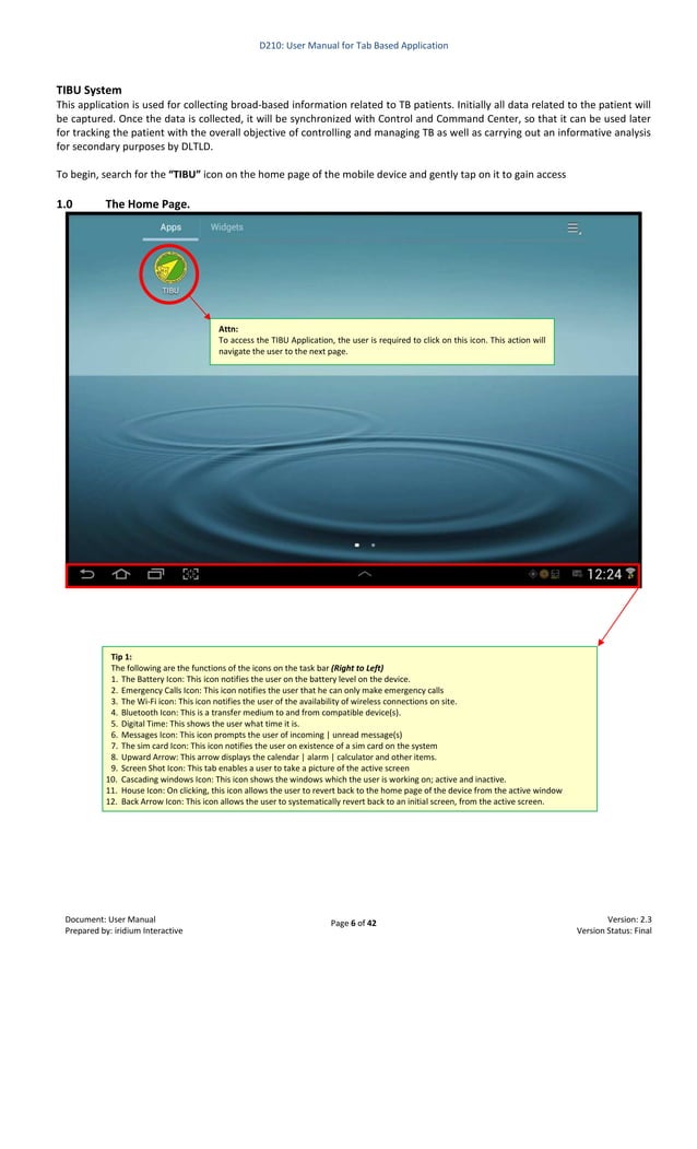 TIBU1_User Manaul_TabApp_Final_v2.0_10Jan13 | PDF