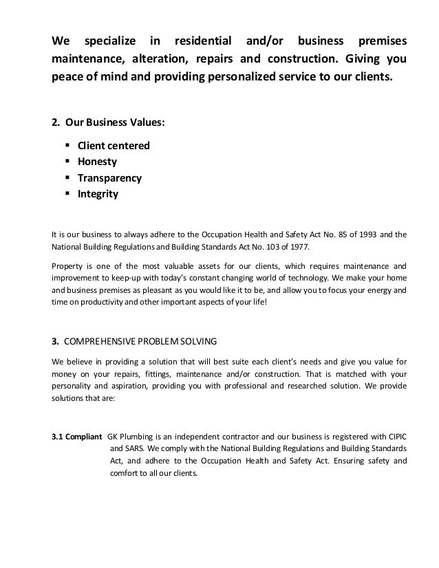 GK Plumbing Business Profile 2016