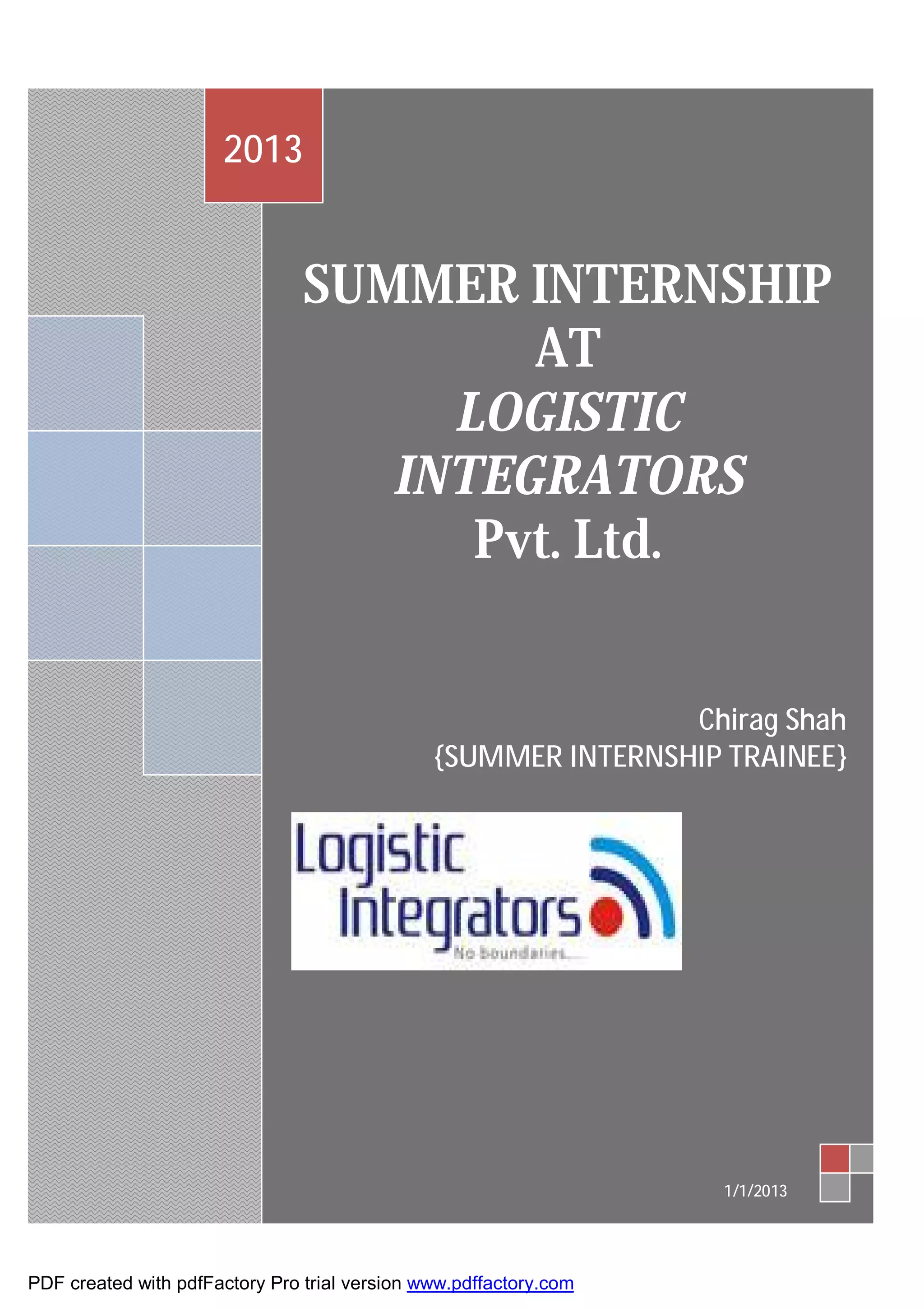 SIP Final Report (Logistic) | PDF