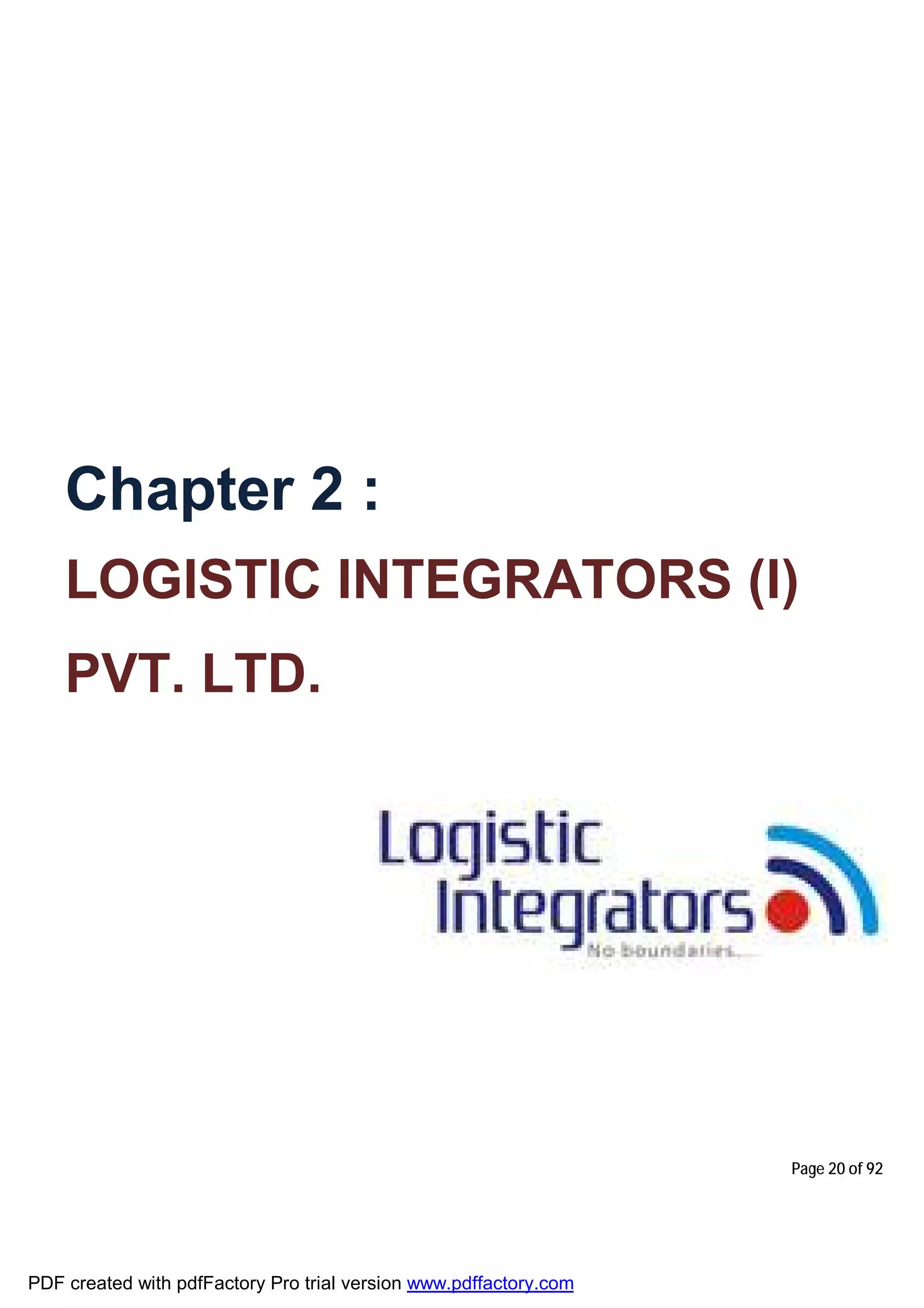 SIP Final Report (Logistic) | PDF