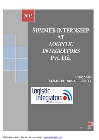 SIP Final Report (Logistic) | PDF