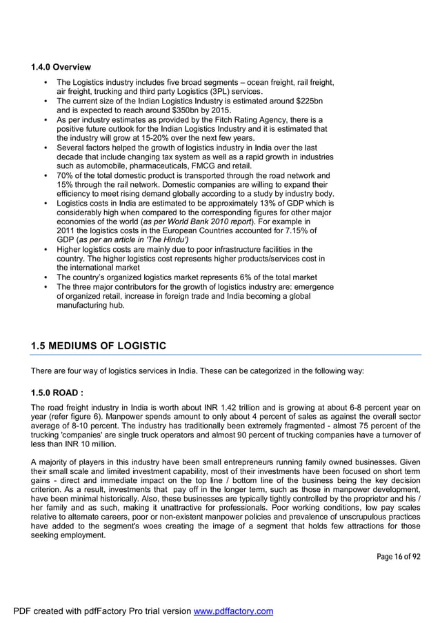 SIP Final Report (Logistic) | PDF