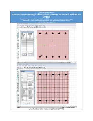 Moment curvature analysis of unconfined concrete section with matlab and sap2000 | PDF