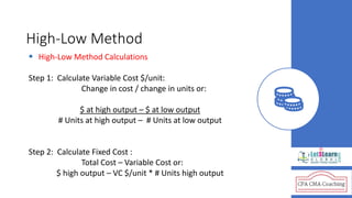 CMA Part1 | High-Low Method | www.LetsLeanrnGlobal.com