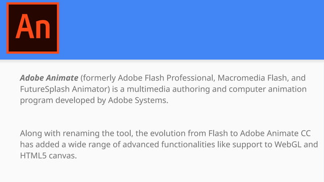 Adobe Animation and its basics and the parts of workspace | PPTX ...