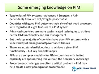 The World Bank's framework for assessing PIM systems - Anand Rajaram ...