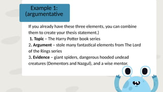 THESIS STATEMENT POWERPOINT PRESENTATION | PPTX