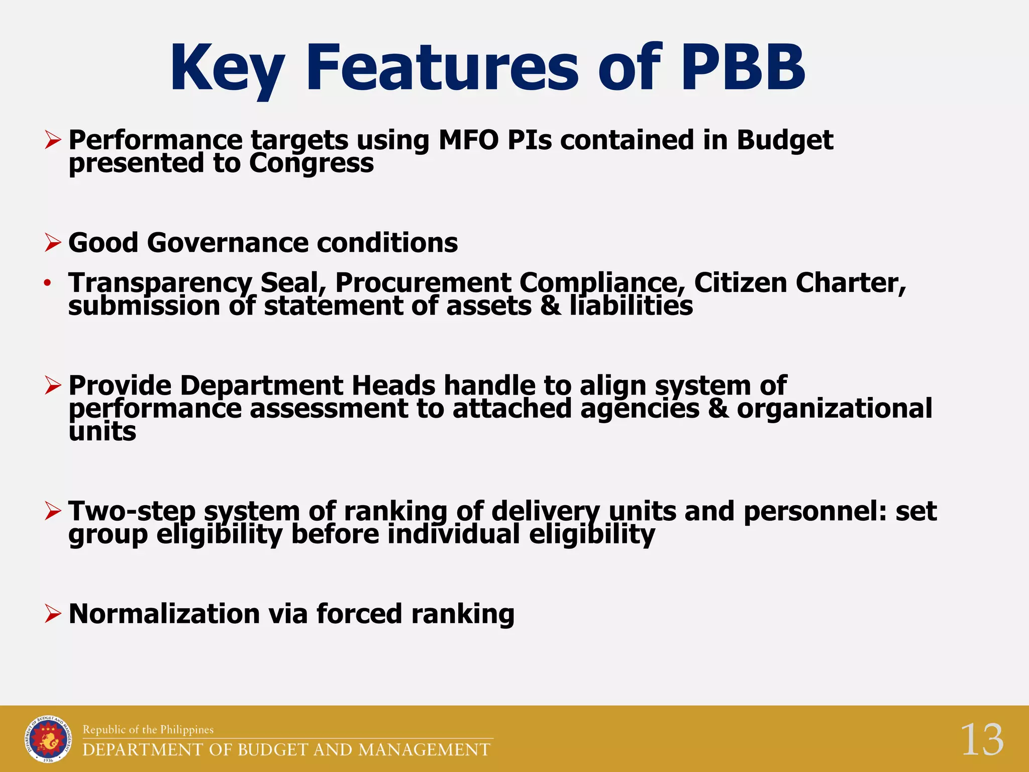 Philippine performance-informed budgeting system, Department of budget ...