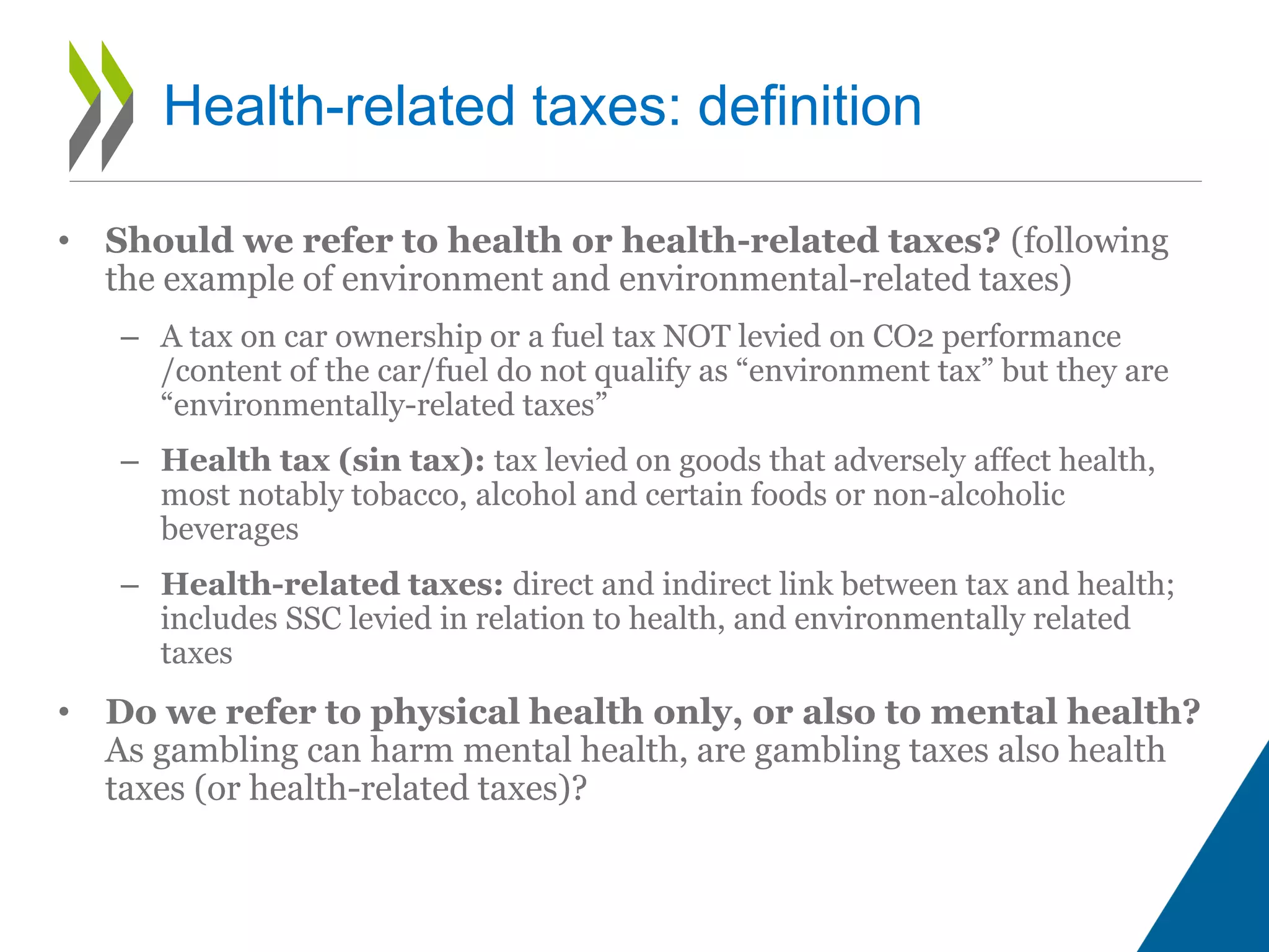 Sin taxes - Bert Brys, OECD | PPT