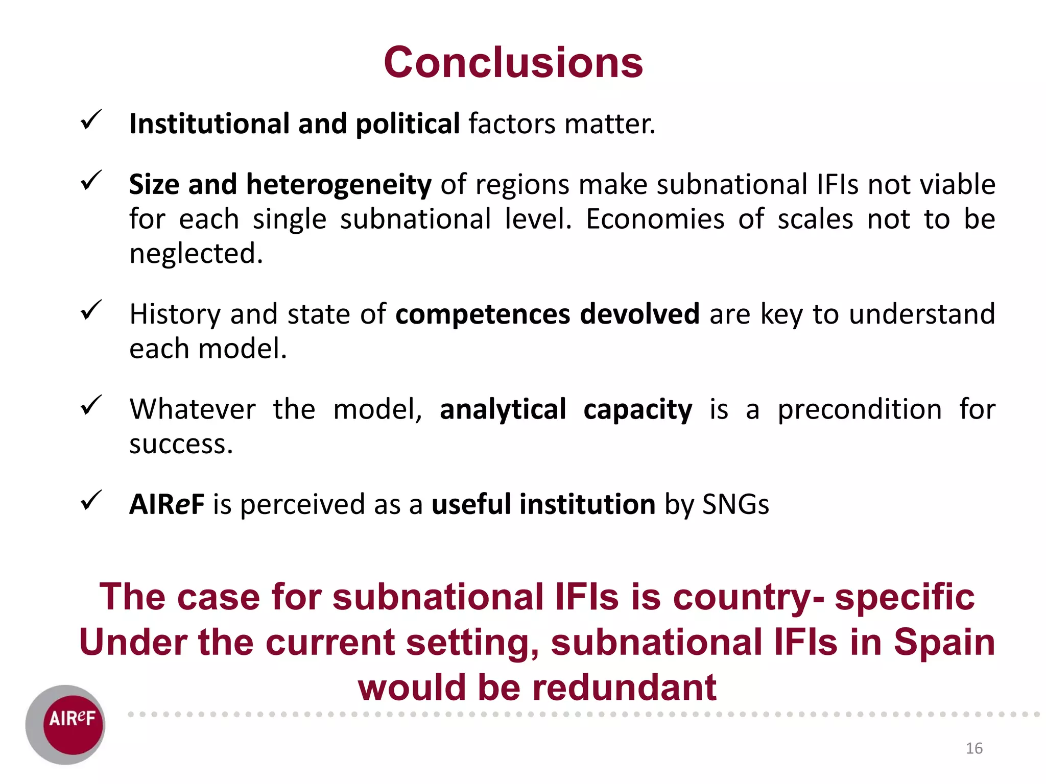 Subnational and Supranational IFIs from AIReF's perspective - José Luis ...