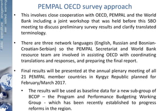 Expansion of OECD performance budgeting survey to PEMPAL countries ...
