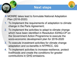 NAP Training Viet Nam - Climate Change and Viet Nam's NAP | PPT