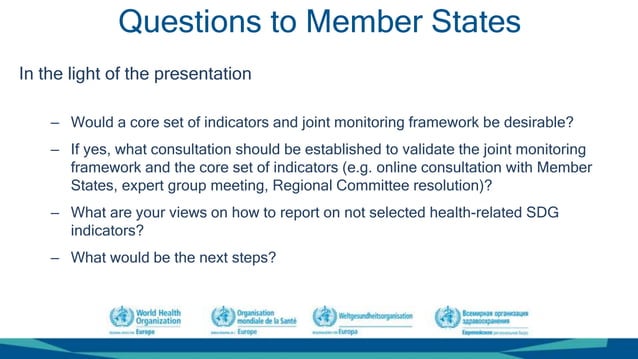 Indicator mapping across Health 2020, SDGs and NCD frameworks and the ...