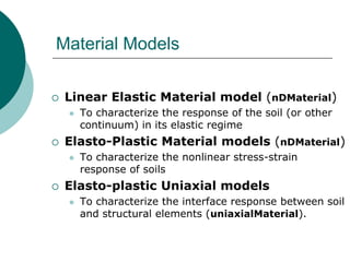 Geotechnical Elements and Models in OpenSees | PDF