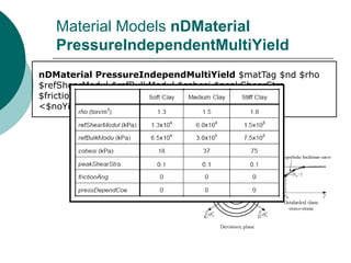 Geotechnical Elements and Models in OpenSees | PDF