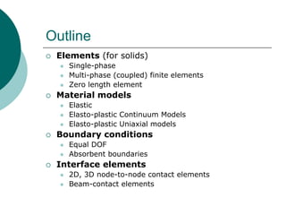 Geotechnical Elements and Models in OpenSees | PDF