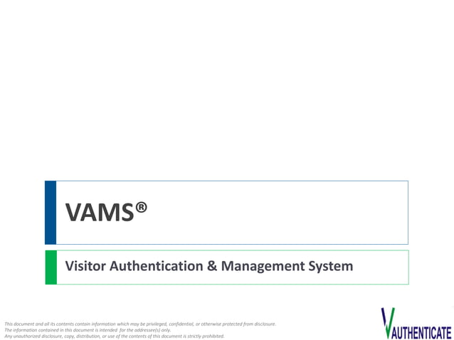 VAMS (Visitor Authentication Management System) | PDF | Business | Business and Finance