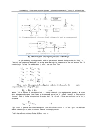 Power Quality Enhancement through Dynamic Voltage Restorer using SRF Theory for Balanced and ...