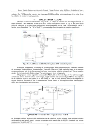 Power Quality Enhancement through Dynamic Voltage Restorer using SRF Theory for Balanced and ...