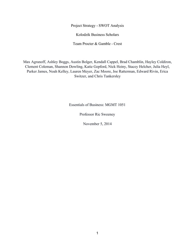 Crest SWOT Analysis | PDF