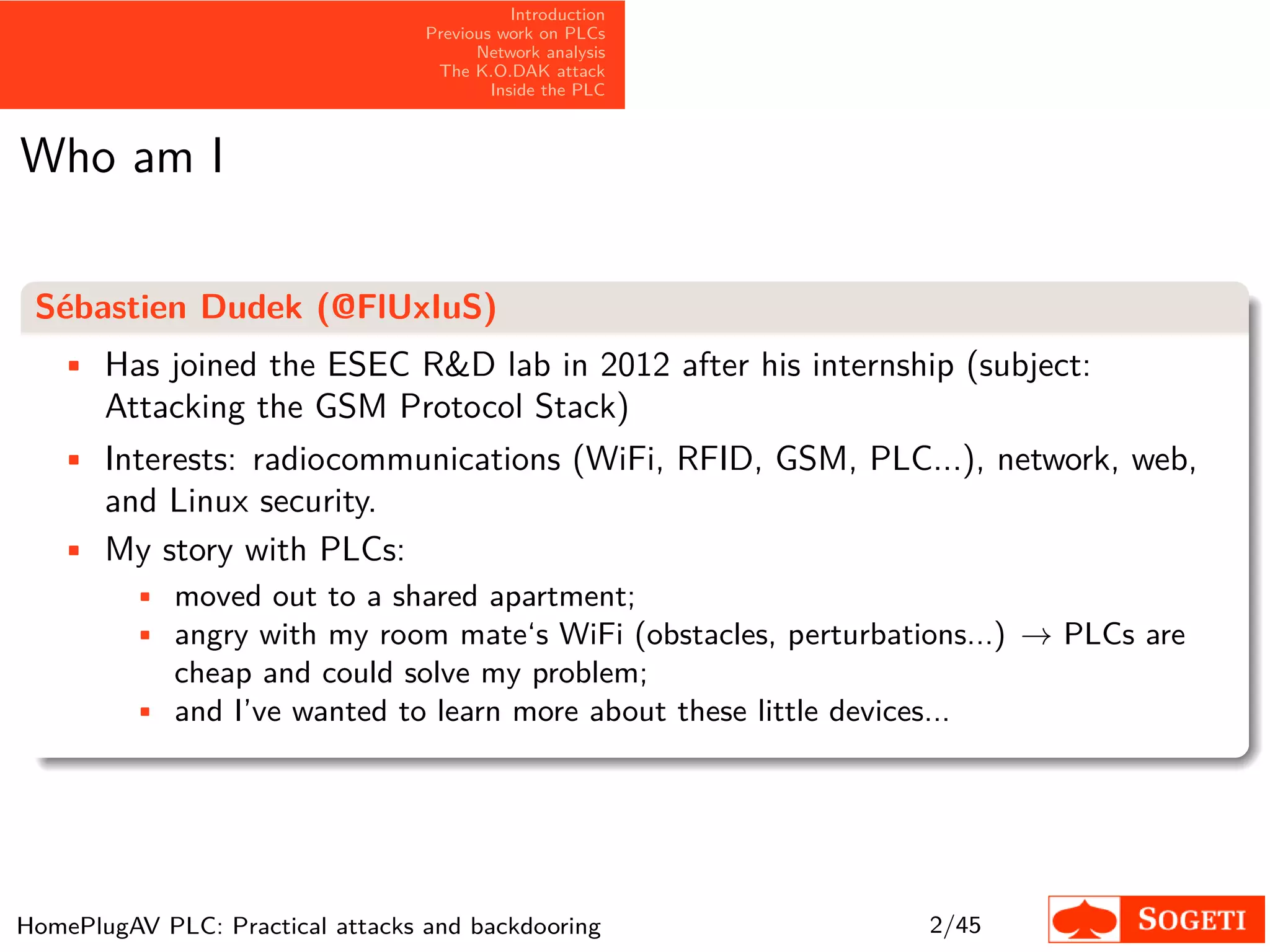 NSC 2014 HomePlugAV PLC: Practical attacks and backdooring (slides) | PDF