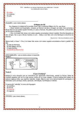 D10 (5º ano l.p.) | DOCX