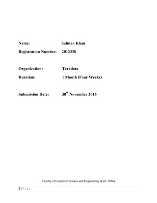 Report for internship | PDF | Databases | Computer Software and ...