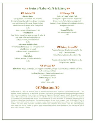 Cafe Menu Lunch | DOCX