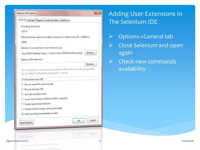 Selenium IDE and Extensions | PPTX