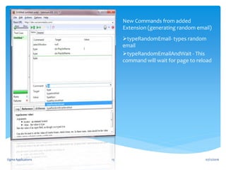 Selenium IDE and Extensions | PPTX