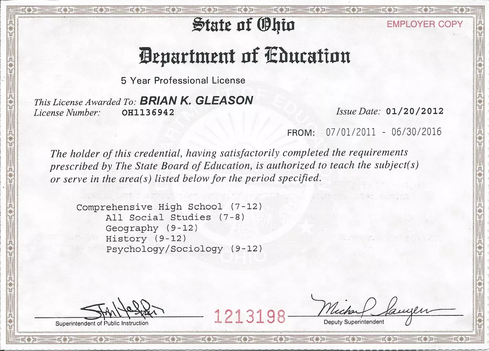 Teaching License | PDF