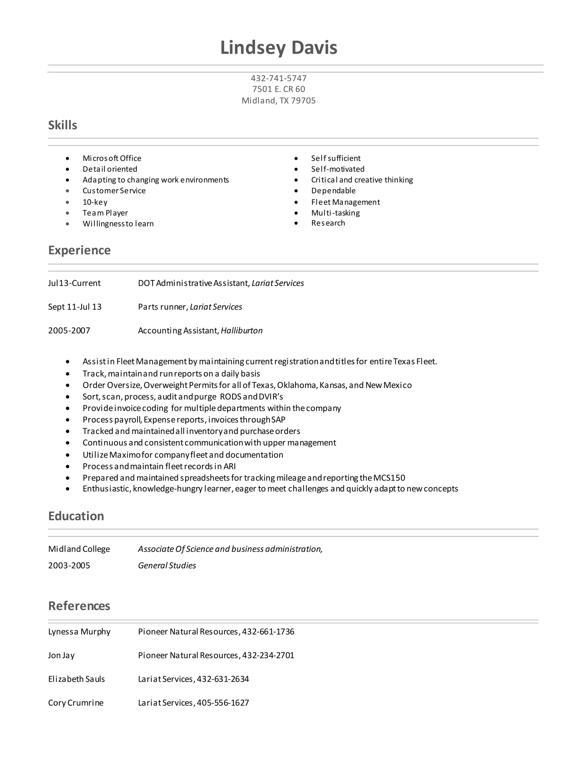 Lindsey Davis Resume | DOCX