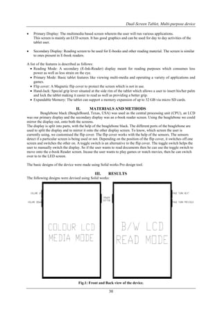 Dual-Screen Tablet, Multi-purpose Device | PDF
