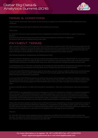 Qatar Big Data & Analytics Summit Brouchre15th - 17th May 2016 | PDF