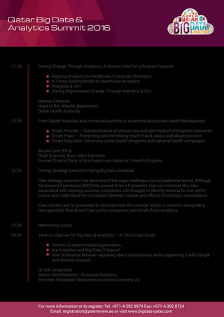 Qatar Big Data & Analytics Summit Brouchre15th - 17th May 2016 | PDF