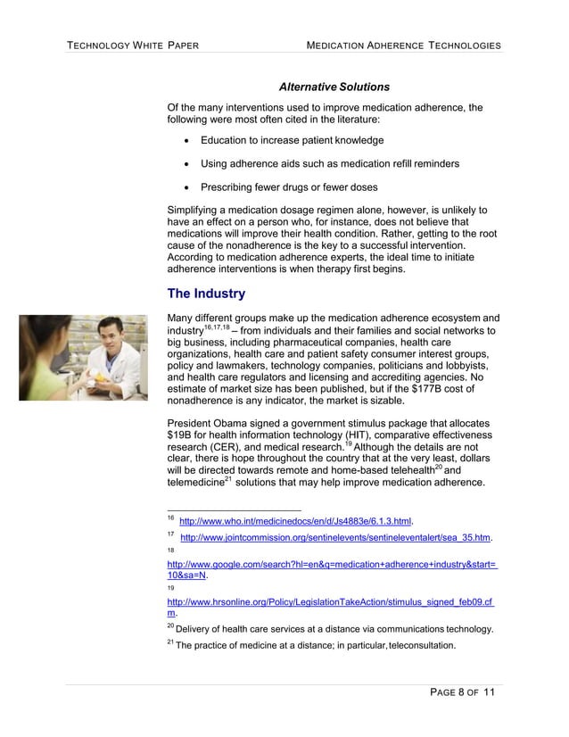 Medication Adherence TECHNOLOGY Brief update 2016 | PDF
