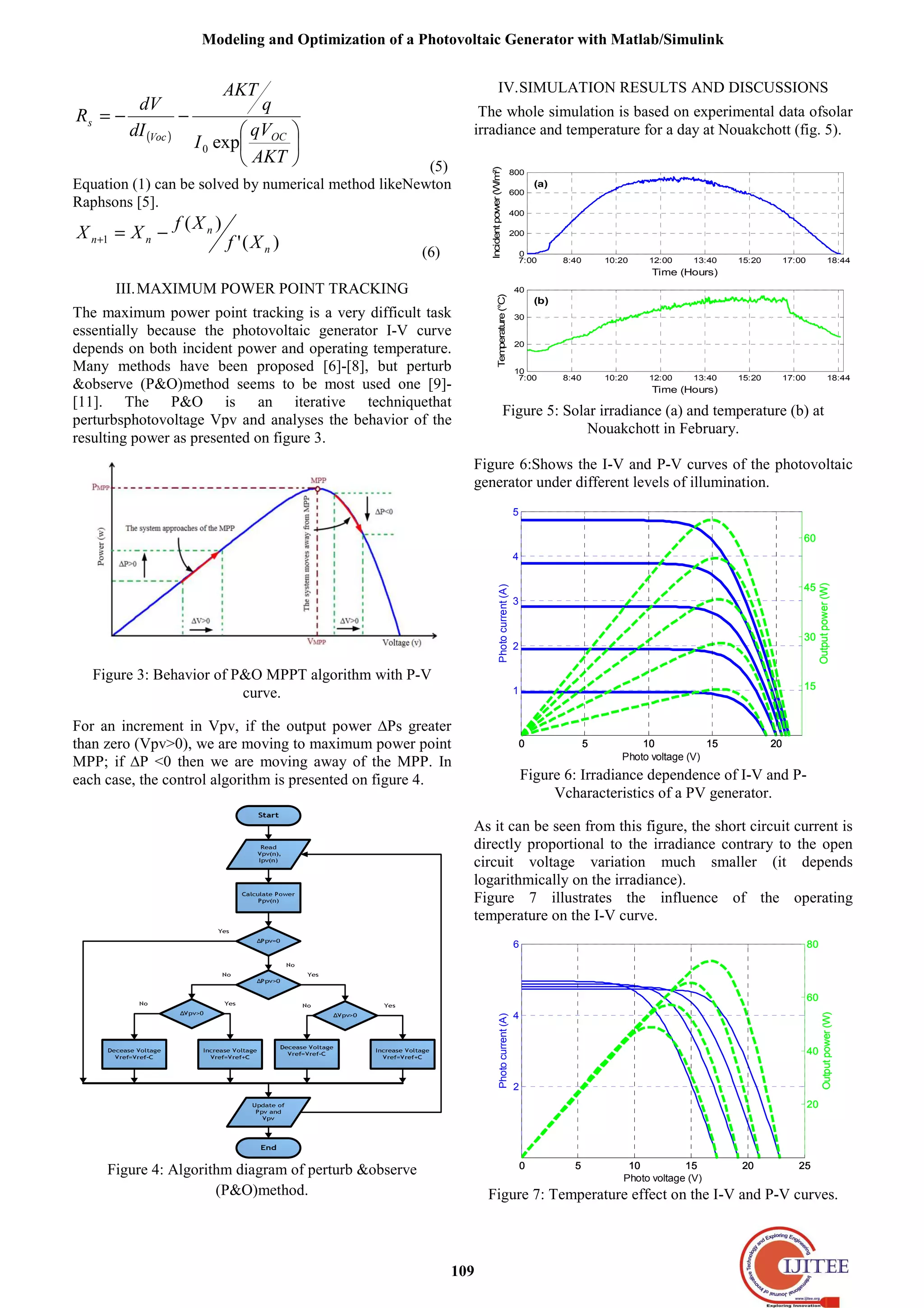 Modeling and Optimization of a Photovoltaic Generator with Matlab/Simulink | PDF