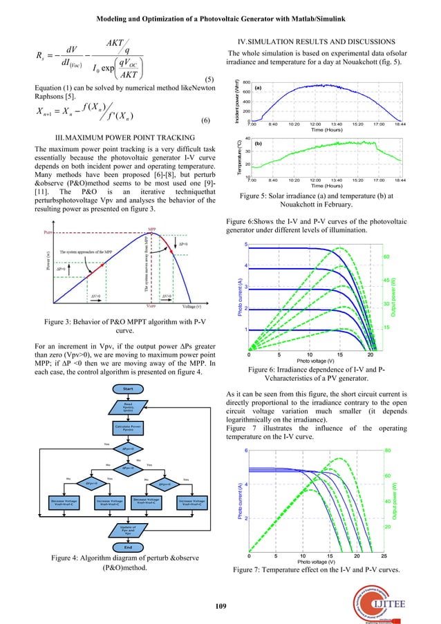 Modeling and Optimization of a Photovoltaic Generator with Matlab/Simulink | PDF