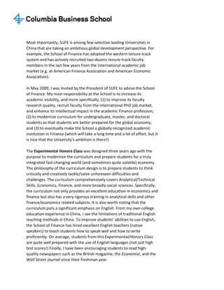 Wang_Letter_2012_SUFE_Honors_Class_FINAL | PDF