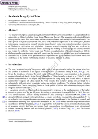 Academic Integrity chapter | PDF