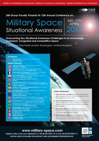 SMi Group's 12th annual Military Space Situational Awareness 2017 | PDF