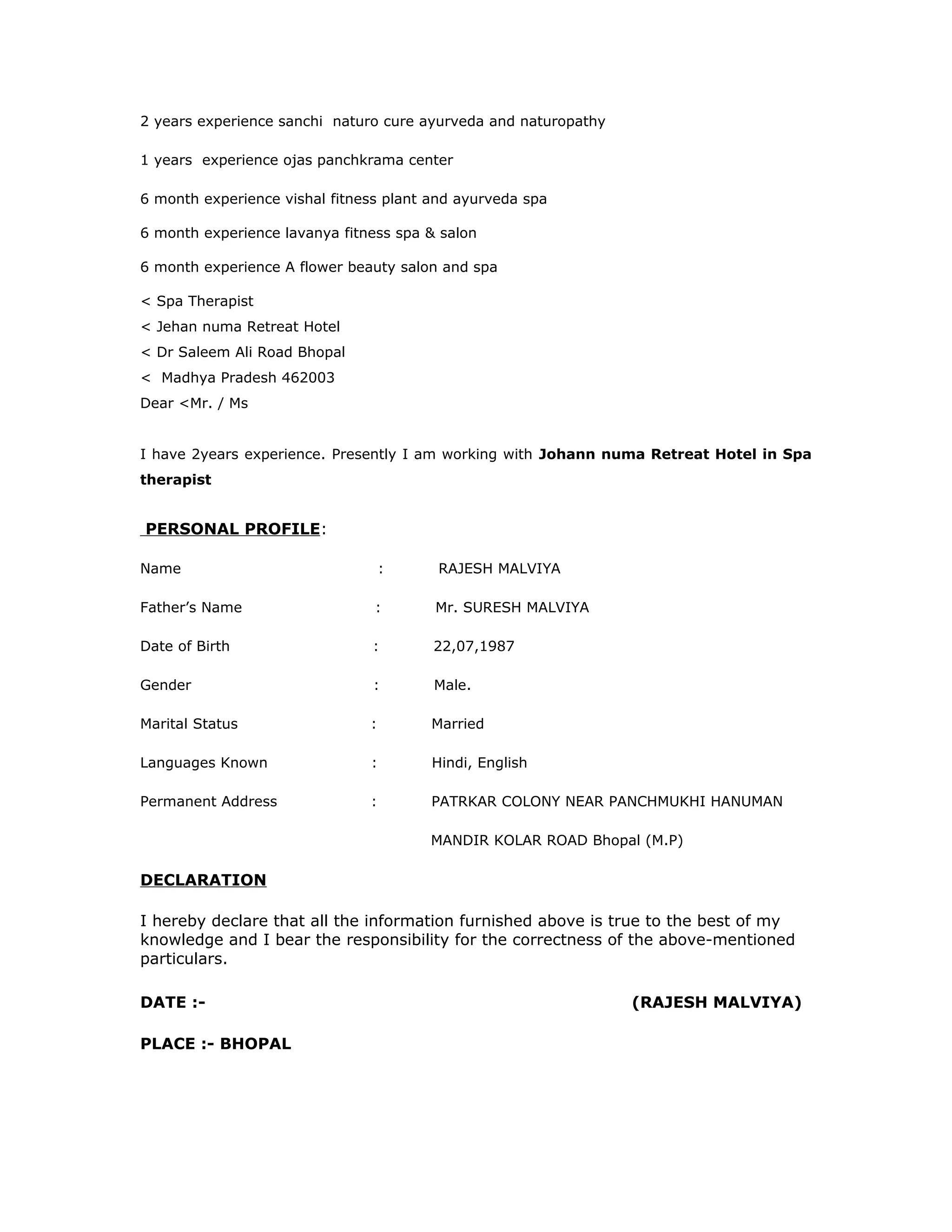 rajesh resum(1) - Copy | DOC