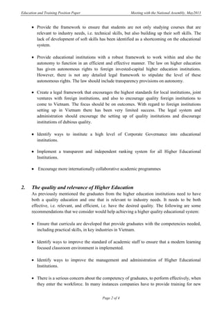 Education and Training Position Paper - NA - May 2013 - EN - Final | PDF