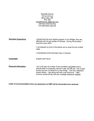 rachelle resume | PDF